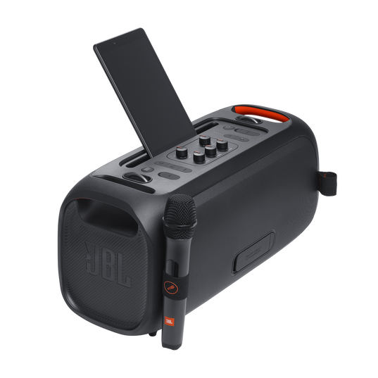 JBL PartyBox On-the-Go Essential | 帶內建燈光和無線麥克風的可攜式派對喇叭